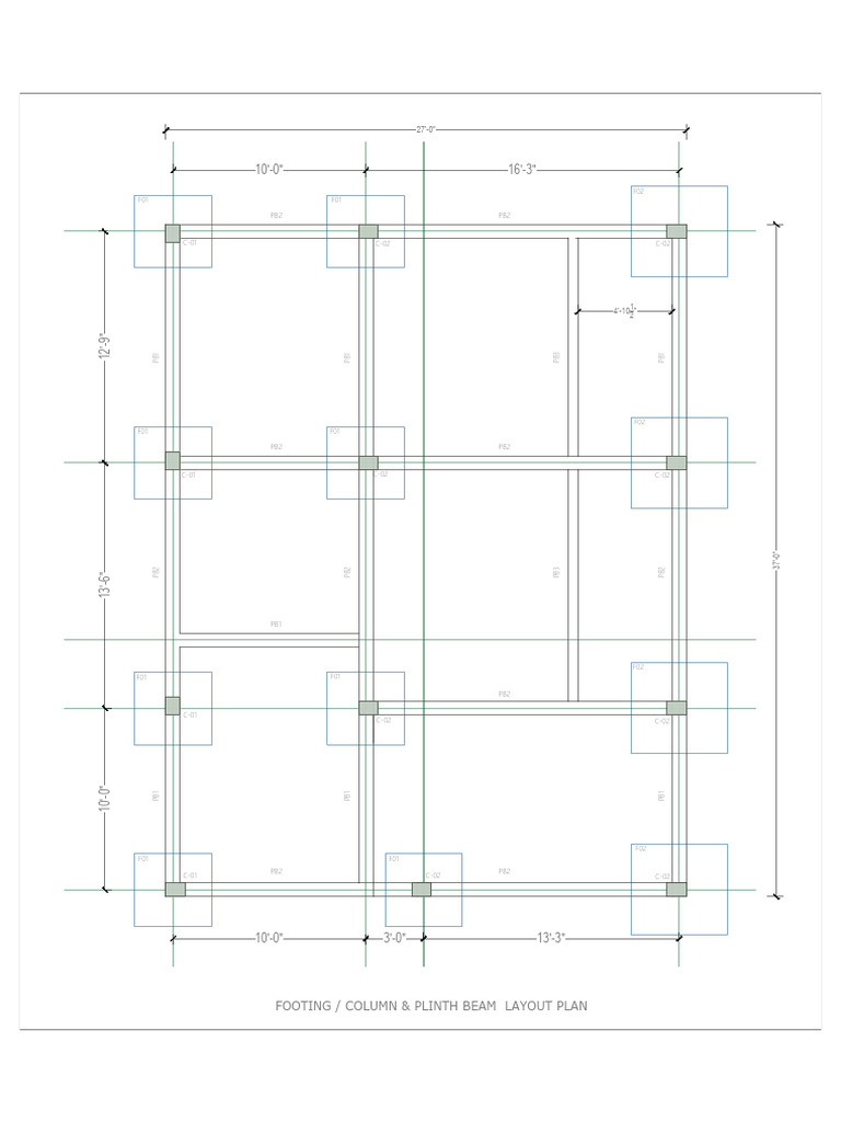 Footing-Column-Pb Layout | PDF