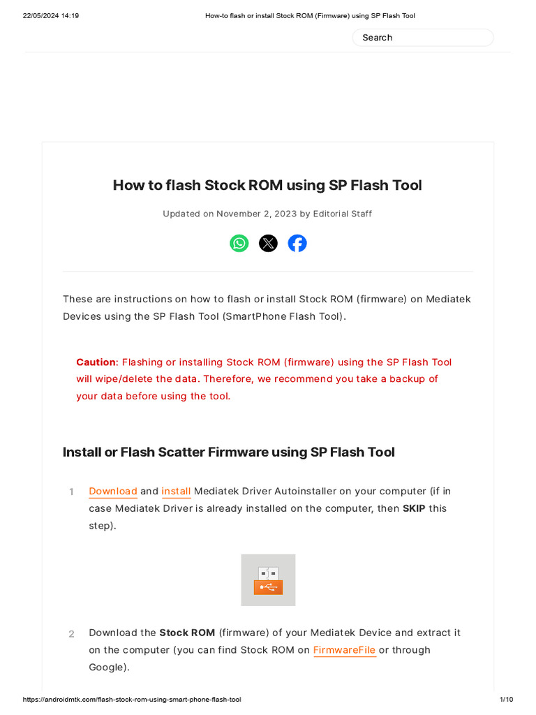 How-To Flash or Install Stock ROM (Firmware) Using SP Flash Tool | PDF