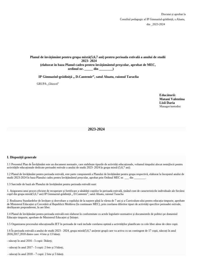 Plan Cadru, GR - Ghiocel | PDF