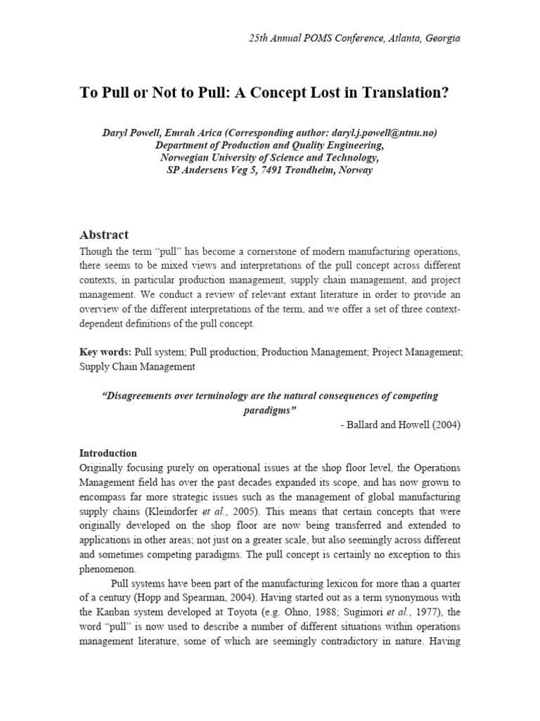To Pull or Not To Pull A Concept Lost in Translation | PDF