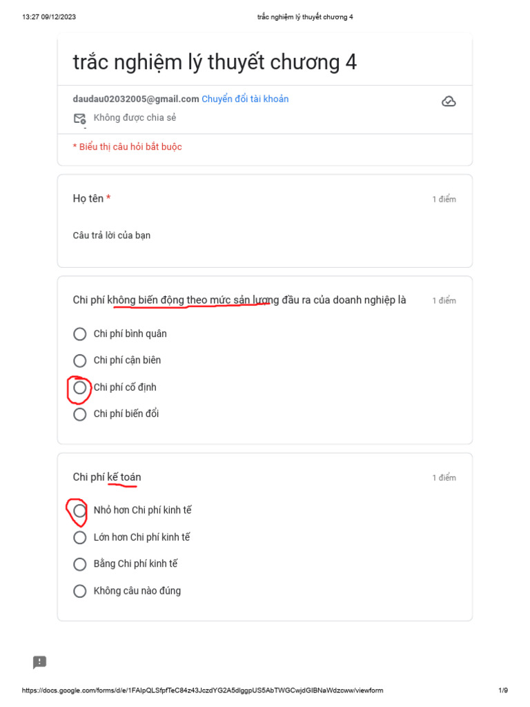 trắc nghiệm lý thuyết chương 4 KT Vi mô | PDF