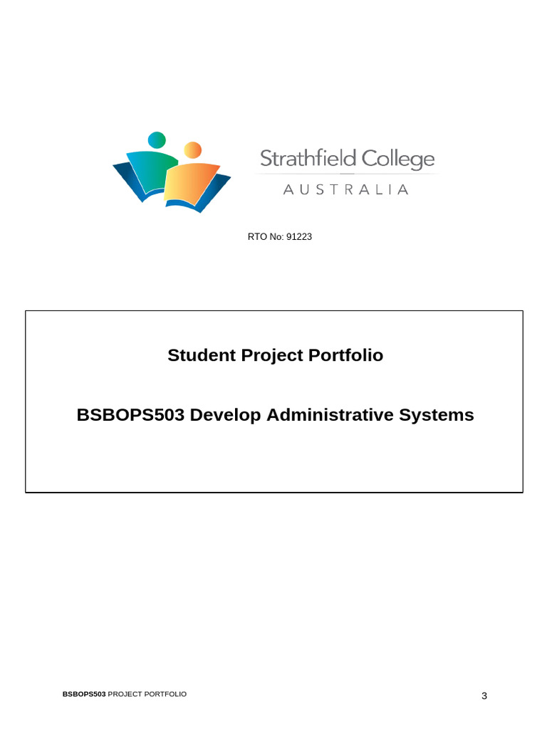 BSBOPS503 Student Project Portfolio SCM4482 Emma Liggett | PDF