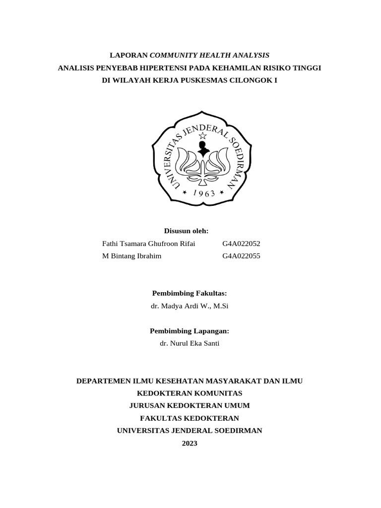 Laporan Cha Hipertensi Fix | PDF