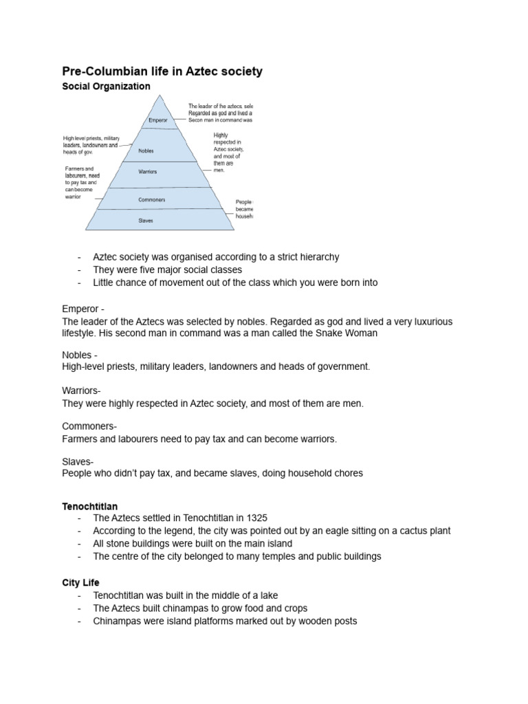 History Notes - Aztec Society | PDF