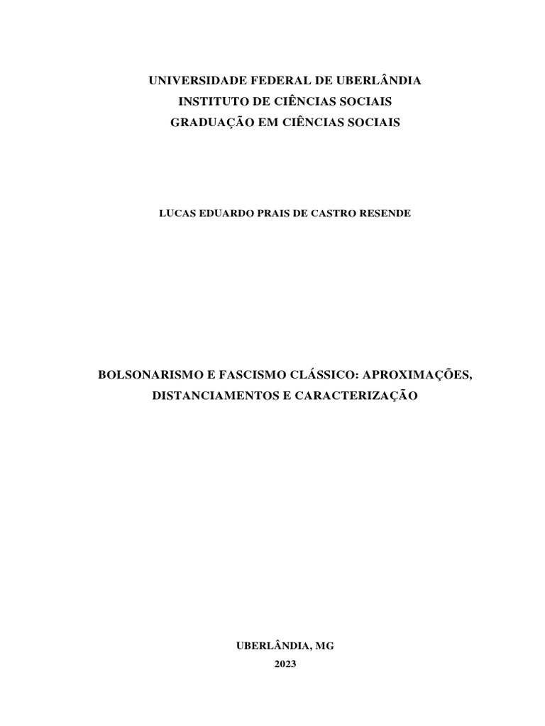 Bolsonarismo Fascismo Clássico | PDF | Fascismo | Neofascismo