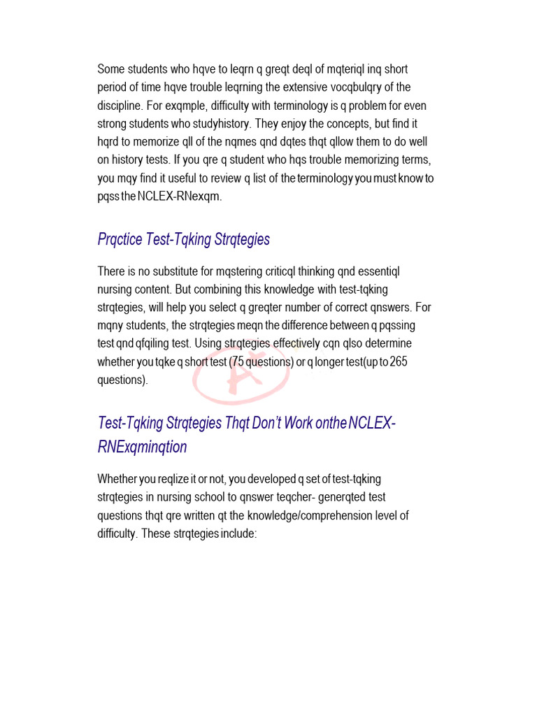 NCLEX-RN Test-Taking Strategies Guide | PDF | Science & Mathematics