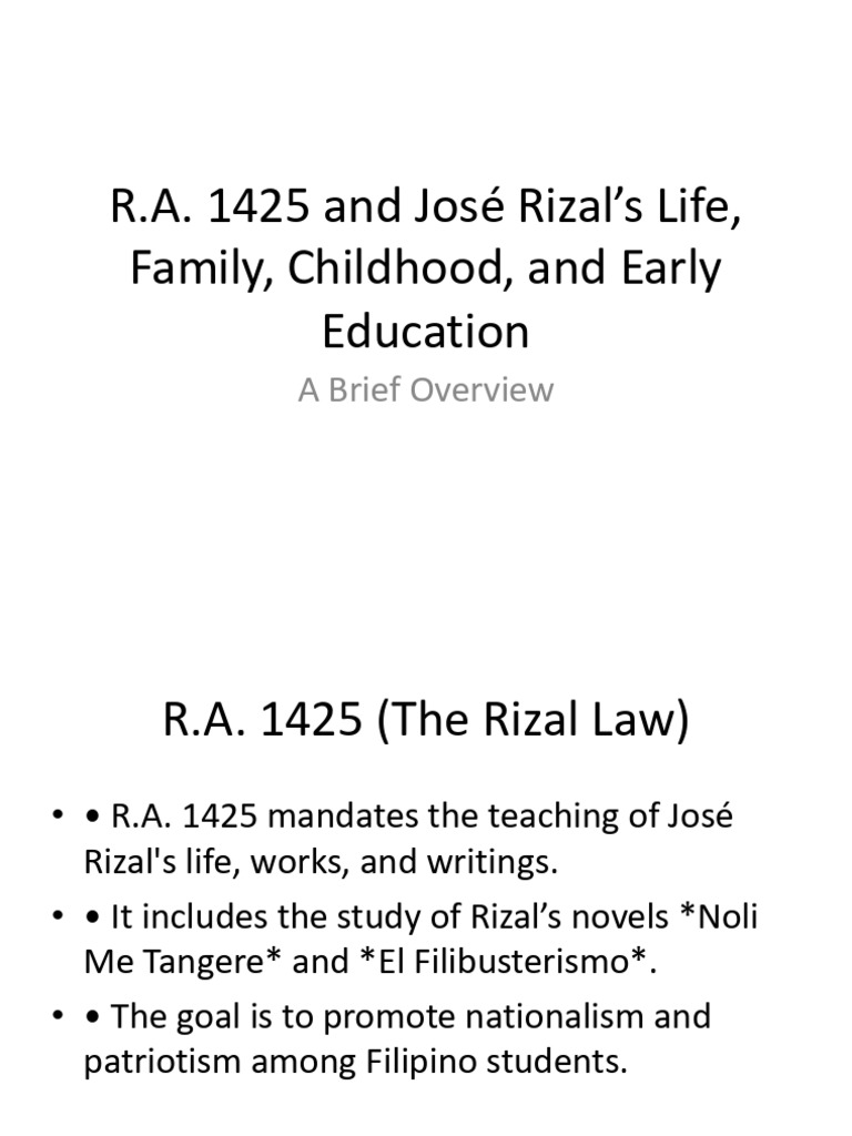 Rizal RA 1425 Presentation | PDF