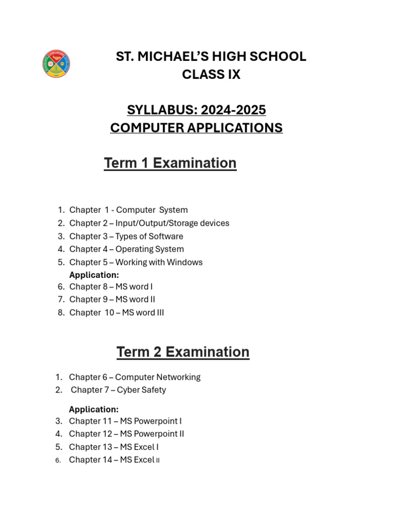 Computer Applications Class 9 | PDF