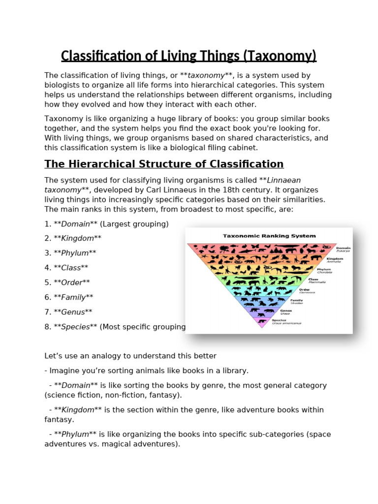 Classification of Living Things | PDF