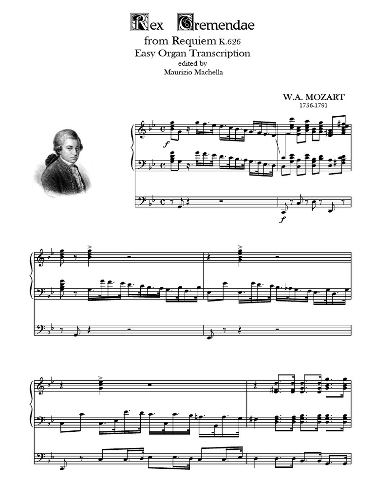 Wolfgang Amadeus Mozart - Requiem - Rex Tremendae | PDF
