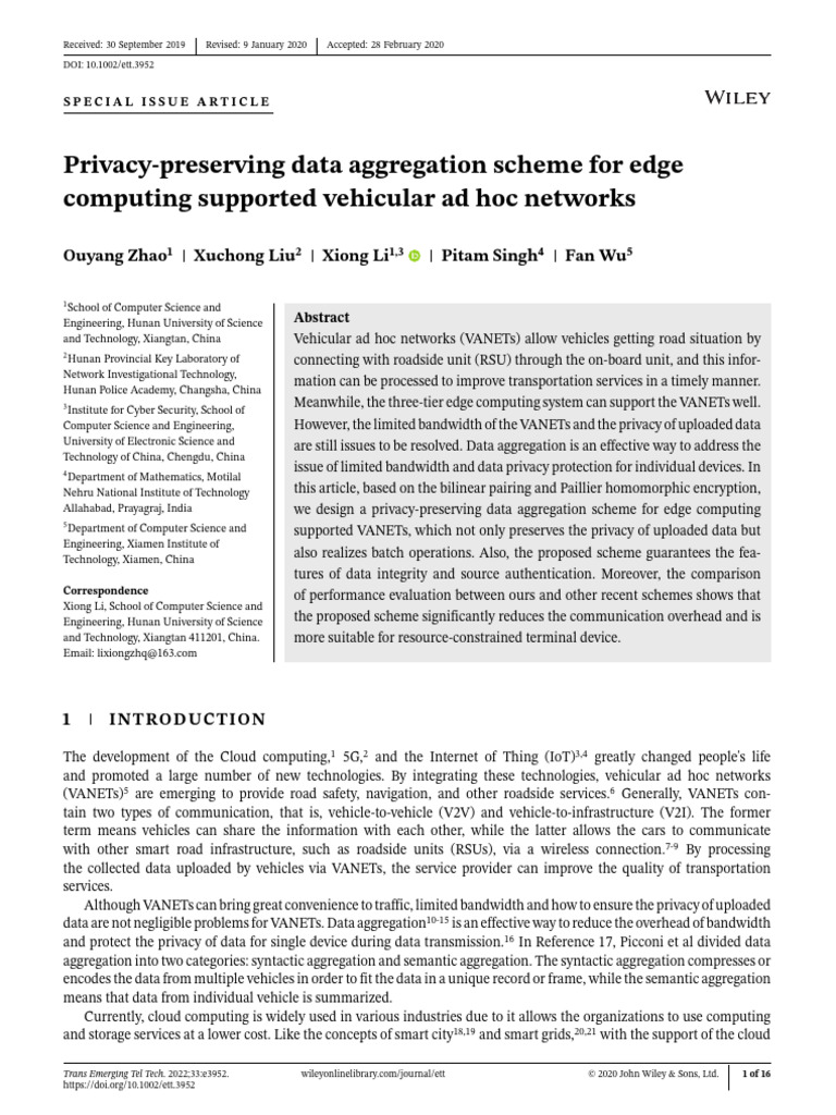 Privacy-Preserving Data Aggregation Scheme For Edg | PDF