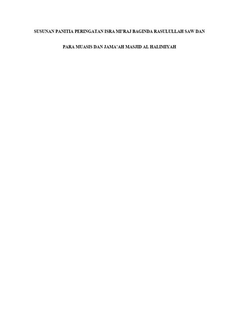 Susunan Panitia | PDF