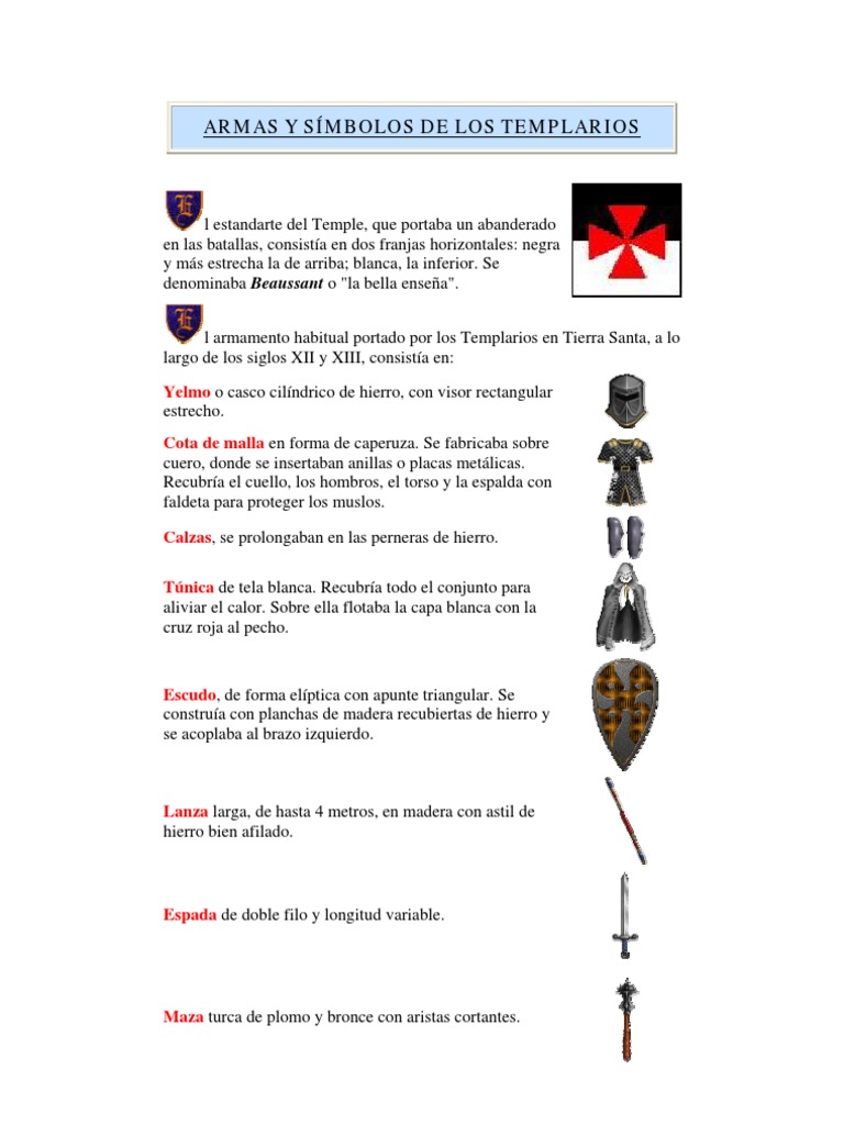 Armas y Símbolos de Los Templários | PDF | Ciencias sociales