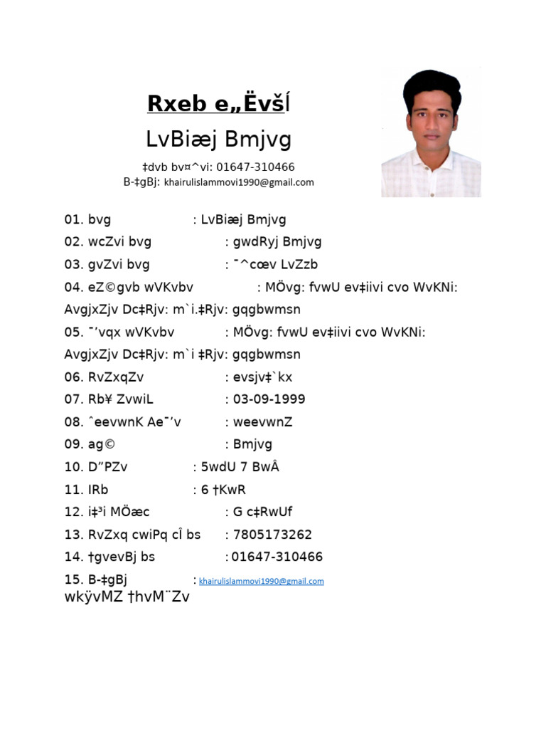 Bangla CV Format - 1 - b9Iw6wCnqckFsT8 | PDF