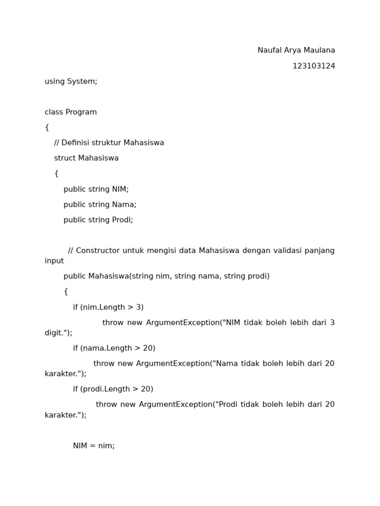 Naufal Arya Struktur Data | PDF | Computer Programming | Software ...