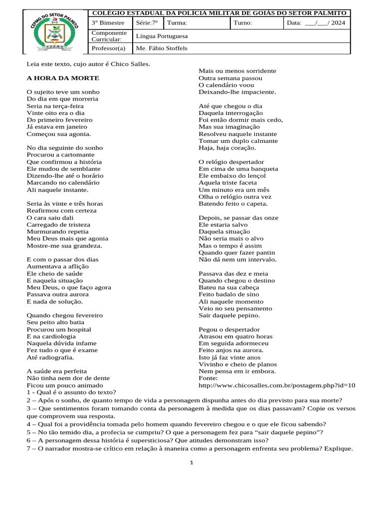 Atividade 20 7º Ano | PDF