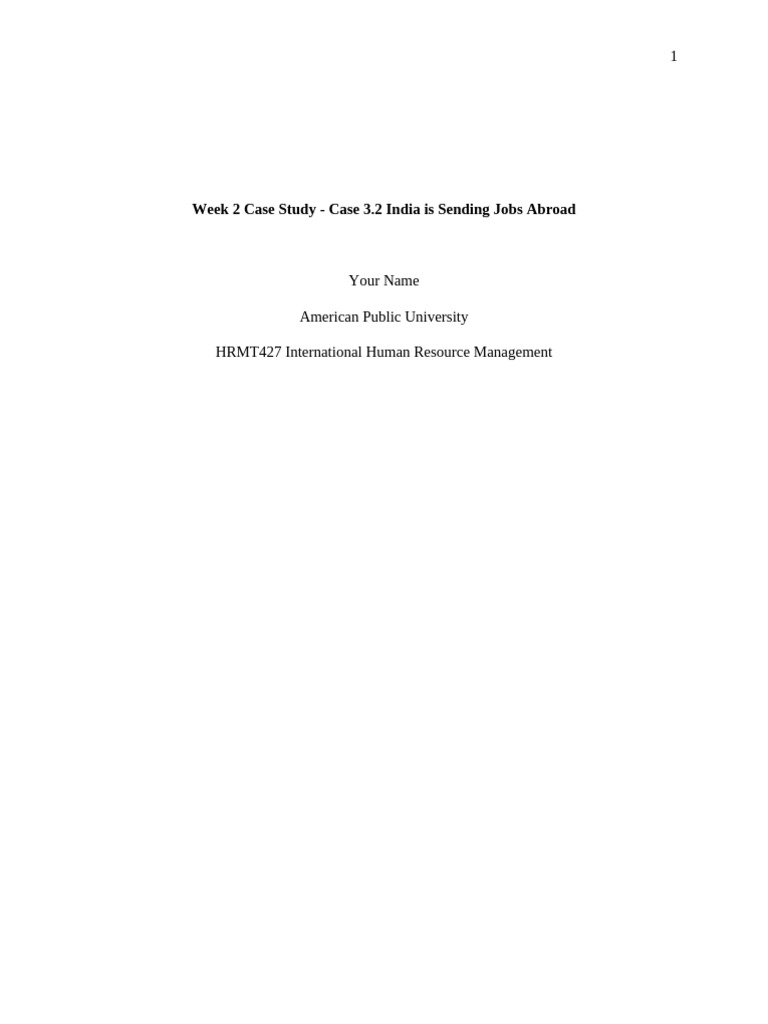 HRMT427 Week 2 Case Study Template (1) | PDF