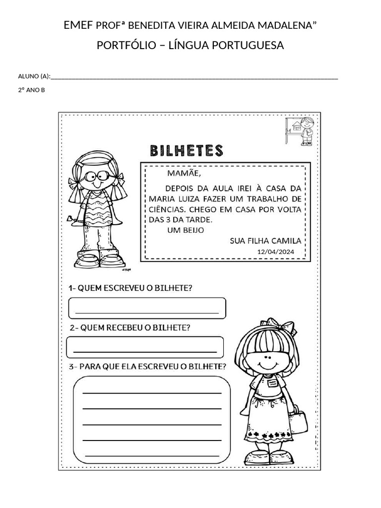 Portfólio - Bilhete | PDF