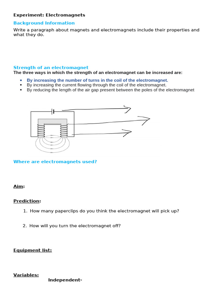 Experiment Electromagnets | PDF