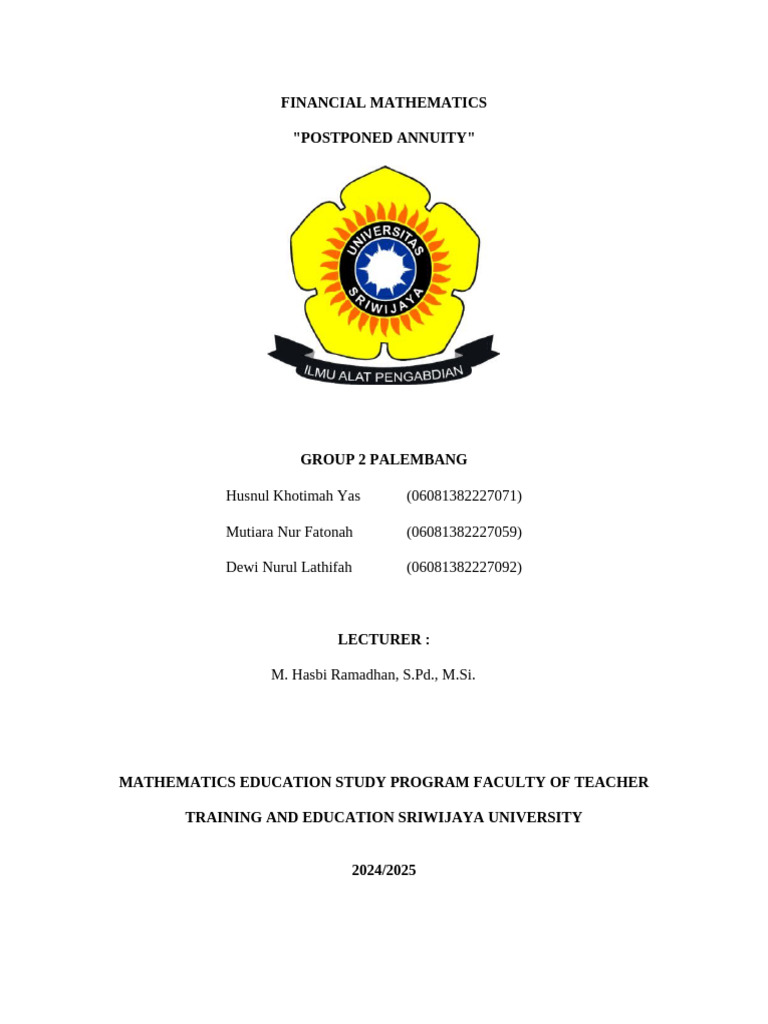 k6 Financial Mathematics | PDF