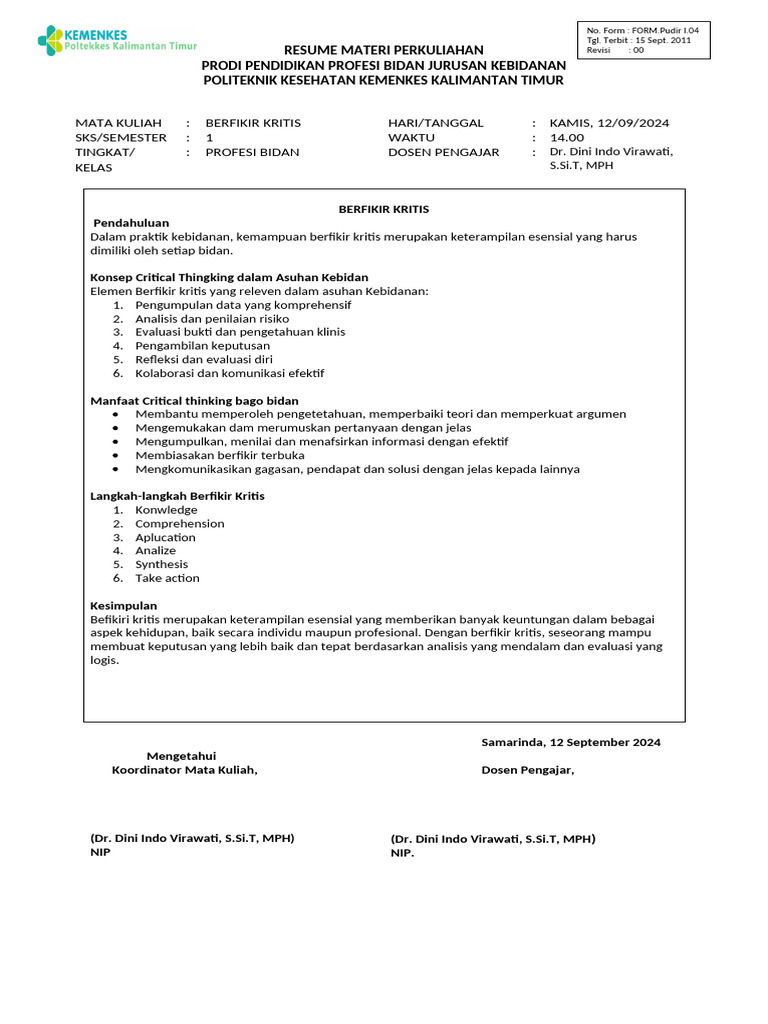 Resume Materi Perkuliahan Pertemuan Ke 2 | PDF