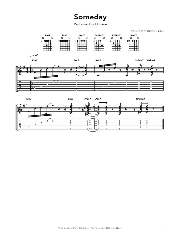 Someday - Elmiene (DD Chord Chart) | PDF
