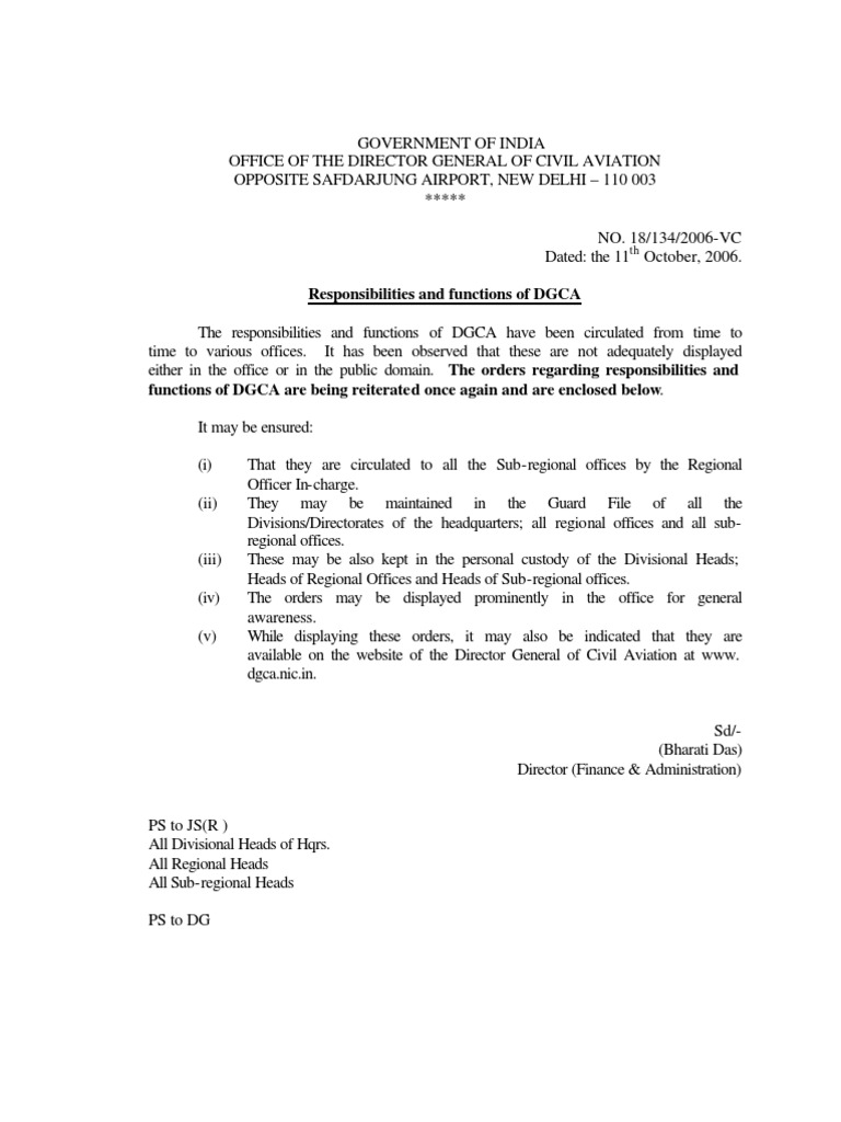 Functions of Dgca | PDF | Aerodrome | Aircraft