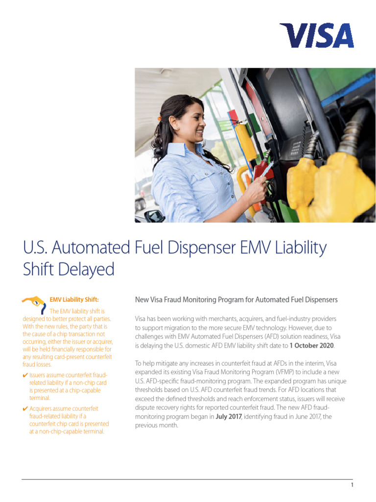 Visa Auto Fuel Dispenser Emv Liability | PDF