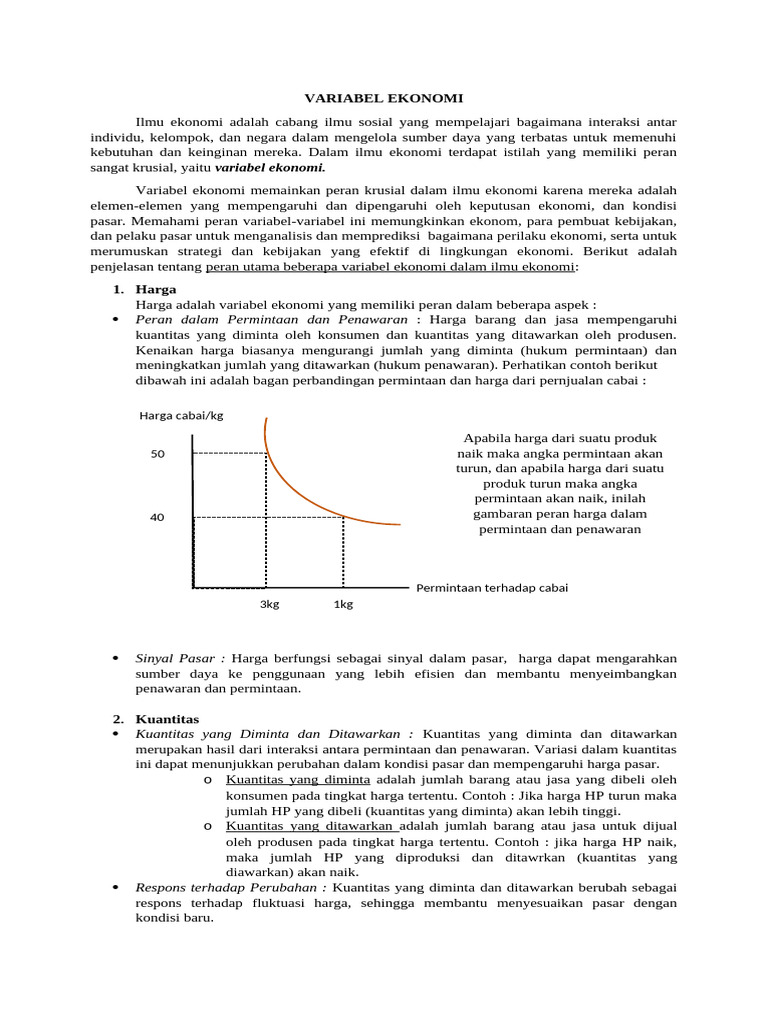 Variabel Ekonomi | PDF