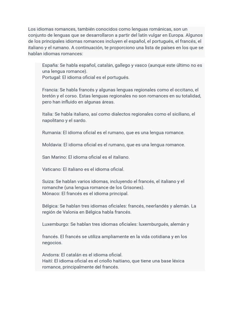 Lenguas Romances | PDF