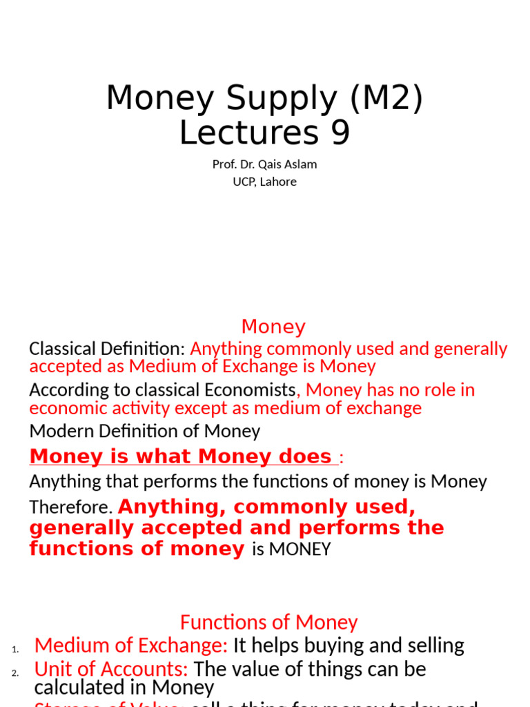 Lecture 18 Money Supply M2 2 | PDF