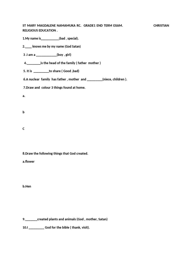 CRE Grade 1 Term2 | PDF