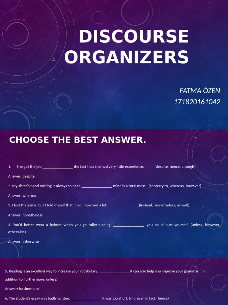 Discourse Organizers | PDF