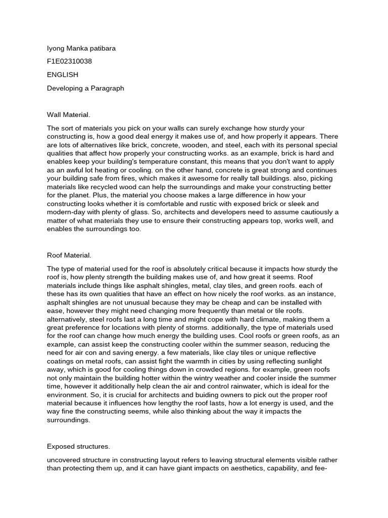 Developing Paragraph | PDF