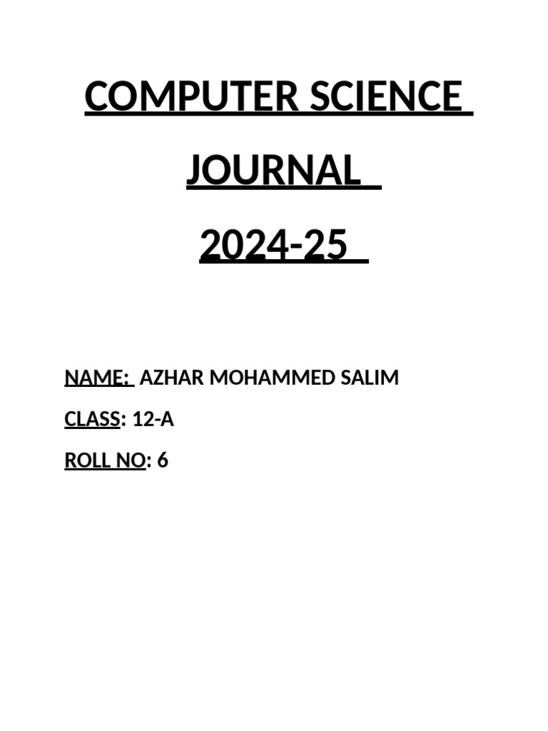 Computer Science Journal | PDF