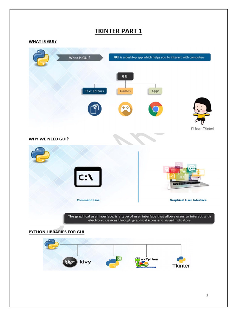 Tkinter Notes Sunita Arora Part 1 1 | PDF