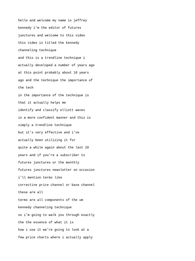 (English (Auto-Generated) ) Elliott Wave Junctures - Kennedy Channeling ...