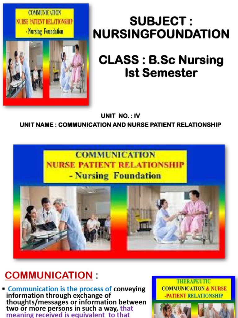 First Semester - Nursing Foundation Unit IV - 8 Hours | PDF