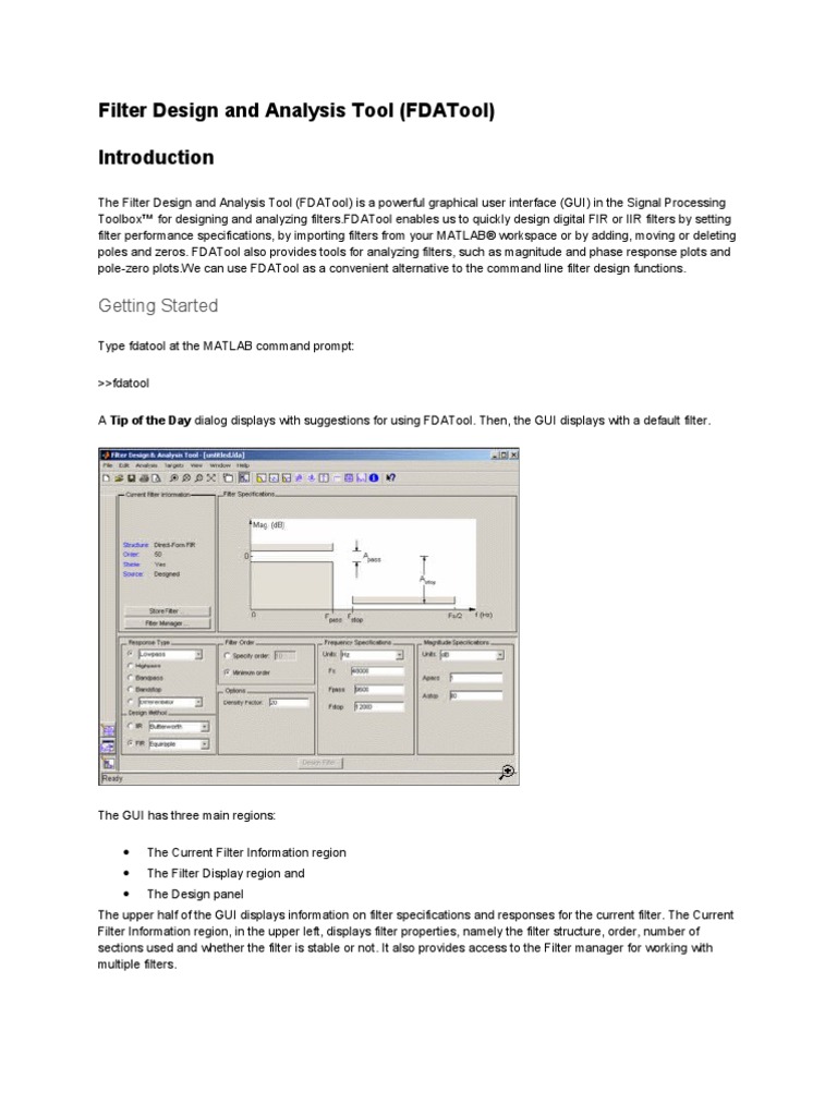 Filter Design and Analysis Tool | PDF | Filter (Signal Processing ...