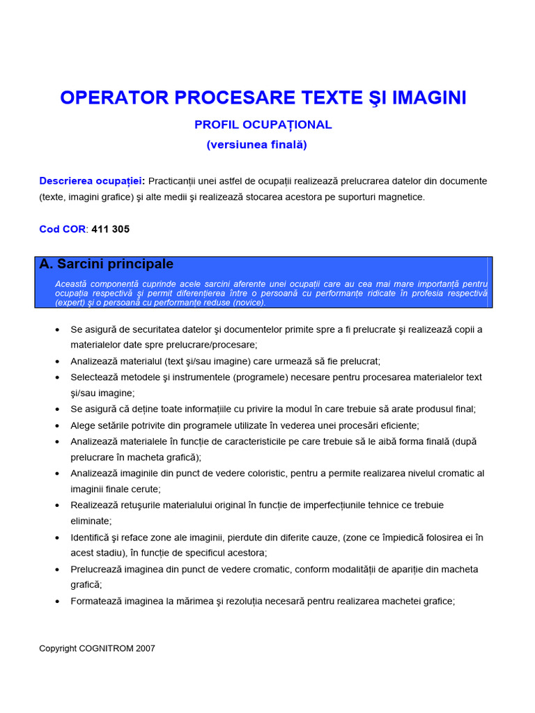 Operator Procesare Texte | PDF