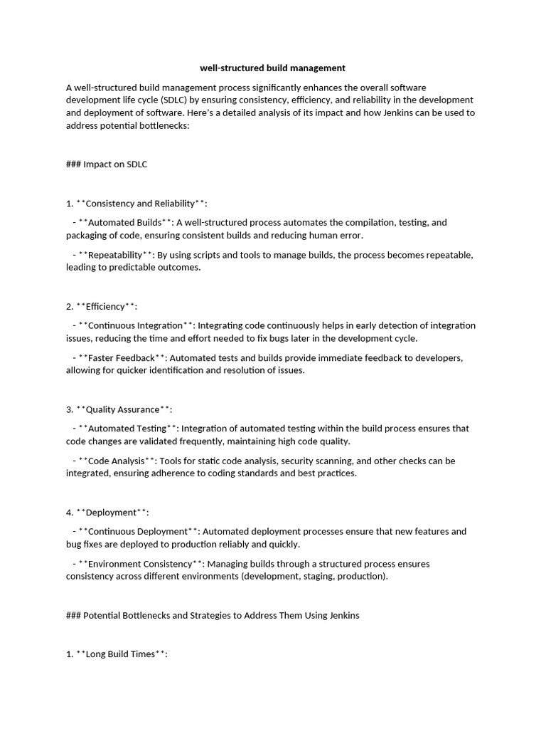 well structured build management | PDF