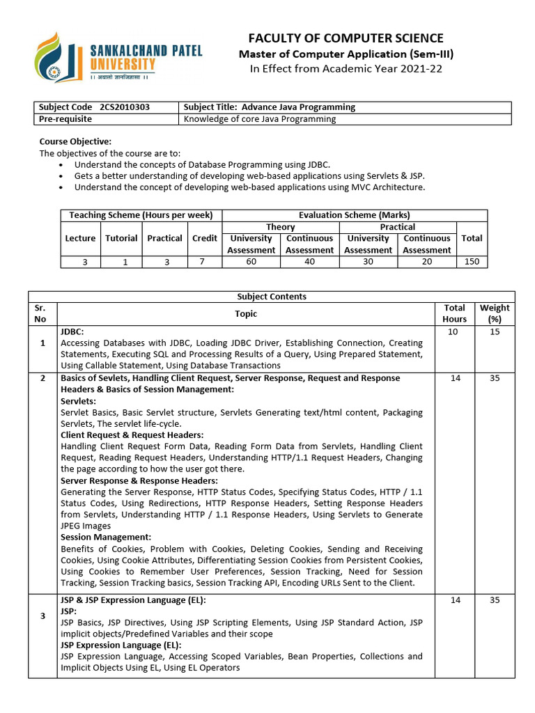2CS2010303 - Advance Java Programming | PDF | Http Cookie | Business 2CS2010303 - Advance Java Programming | PDF | Http Cookie | Business