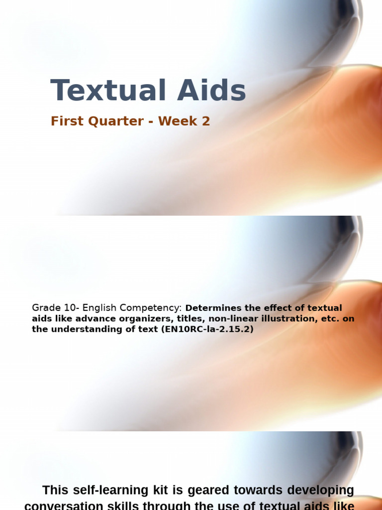 Determines The Effect of Textual Aids Like Advance Organizers, Titles ...