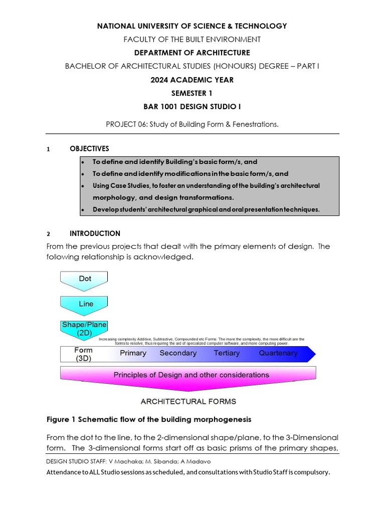 1001 Project 6 BUILDING MORPHOLOGY & FENESTRATIONS Brief | PDF | Window ...