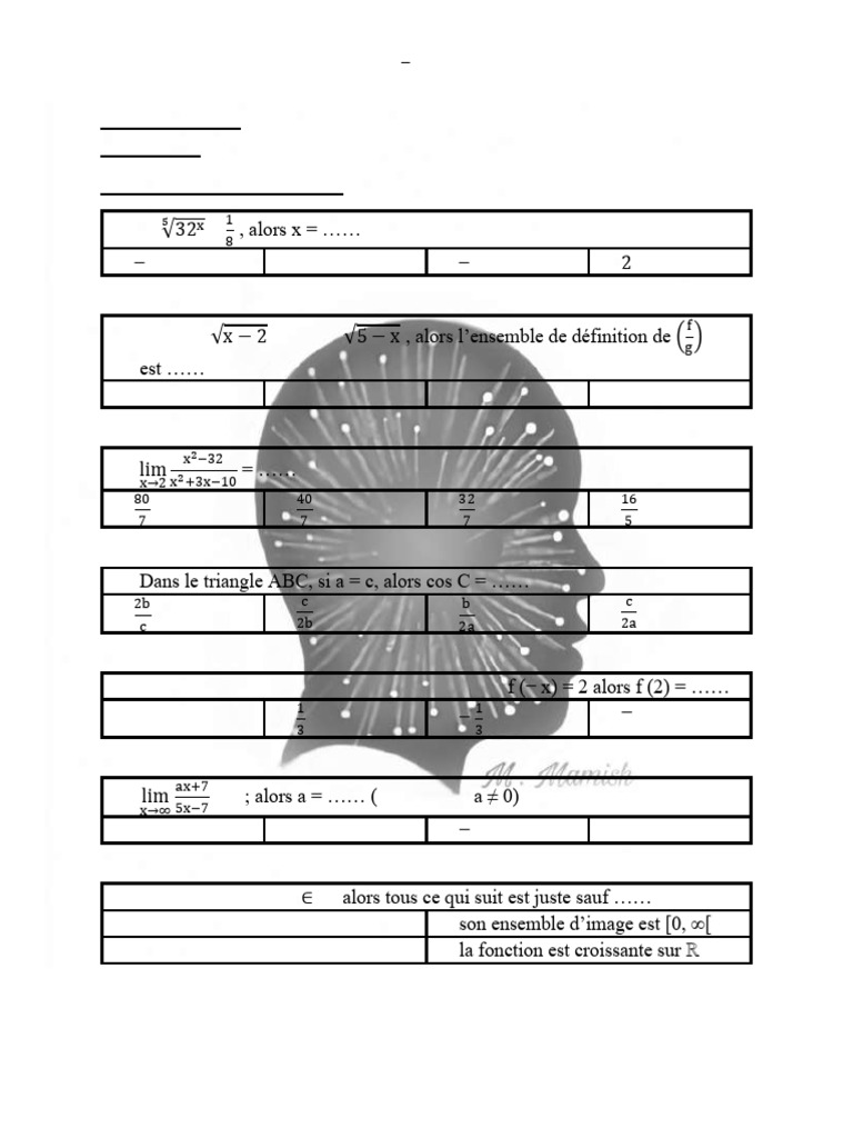 Révision Finale, Modele 1 | PDF