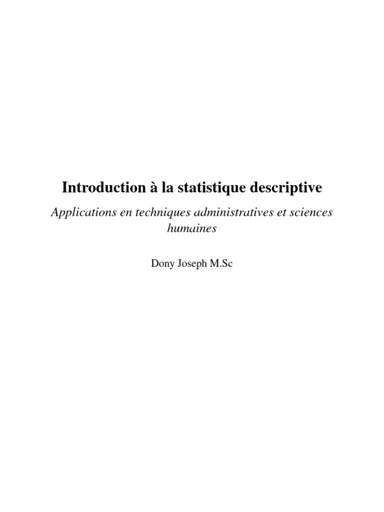 Intro À La Statistique Descriptive | PDF