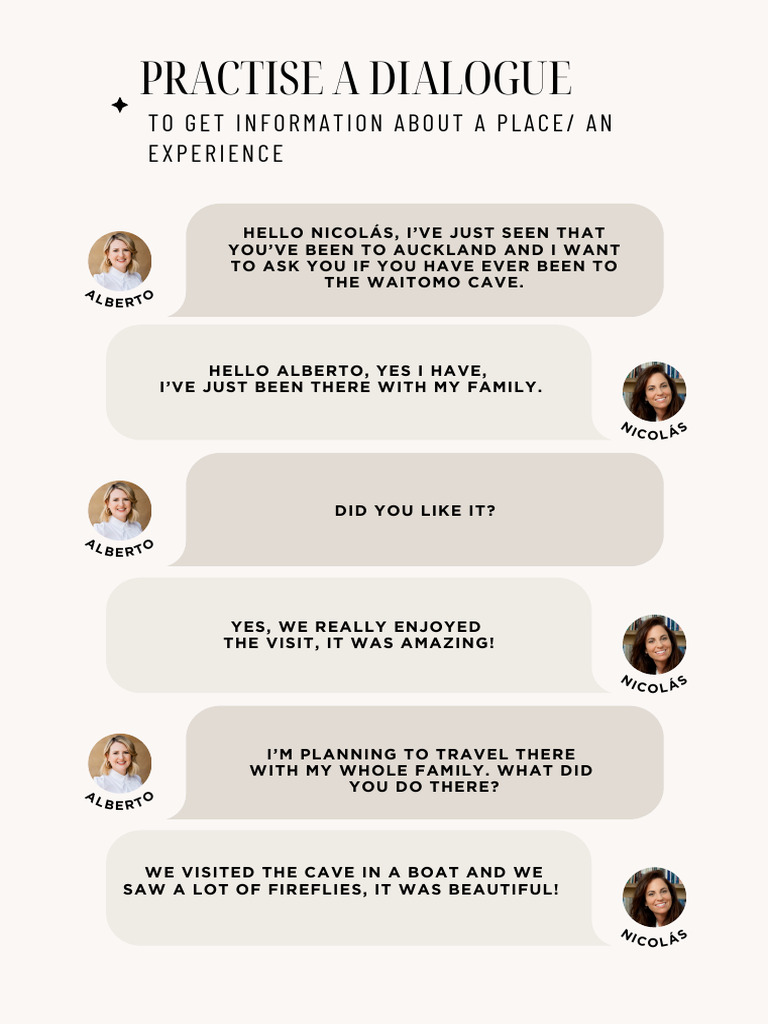 Script Speaking About Waitamo Caves Alberto González and Nicolás Cano | PDF