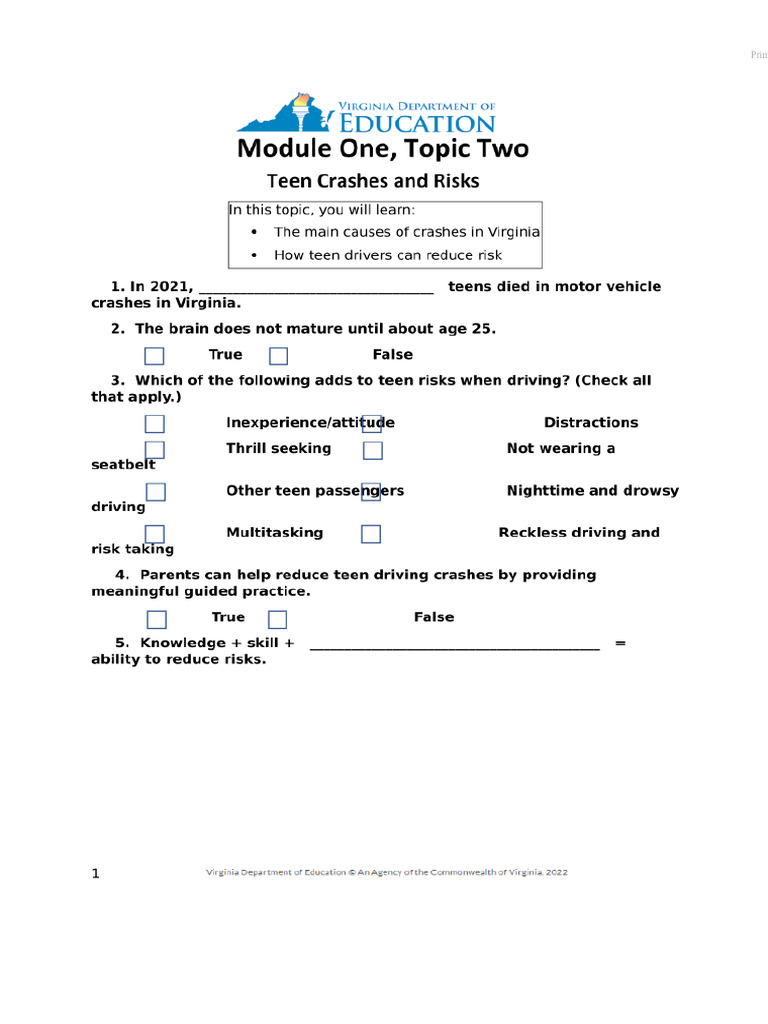 Module 1, Topic 2 Note Sheet - Schoology | PDF