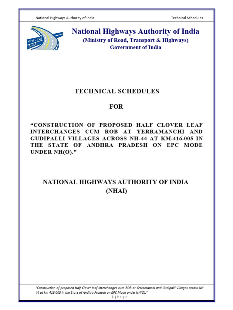 Technical Schedules Final | PDF