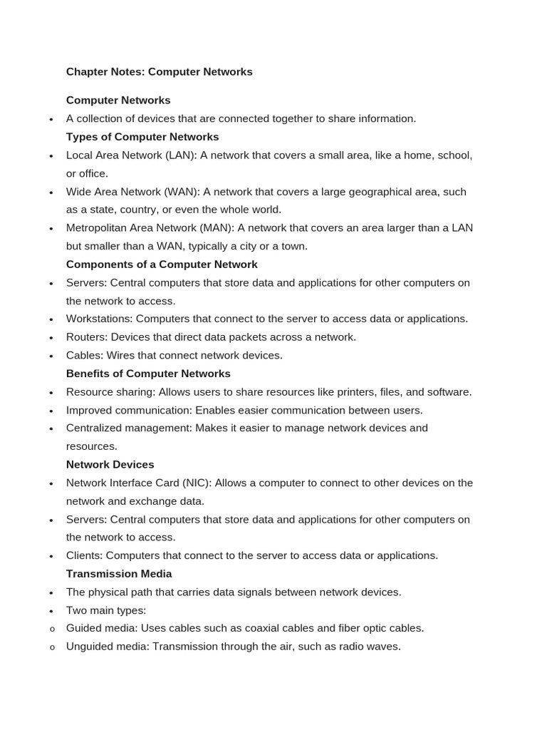 CH 1 Computer Summary and Notes | PDF